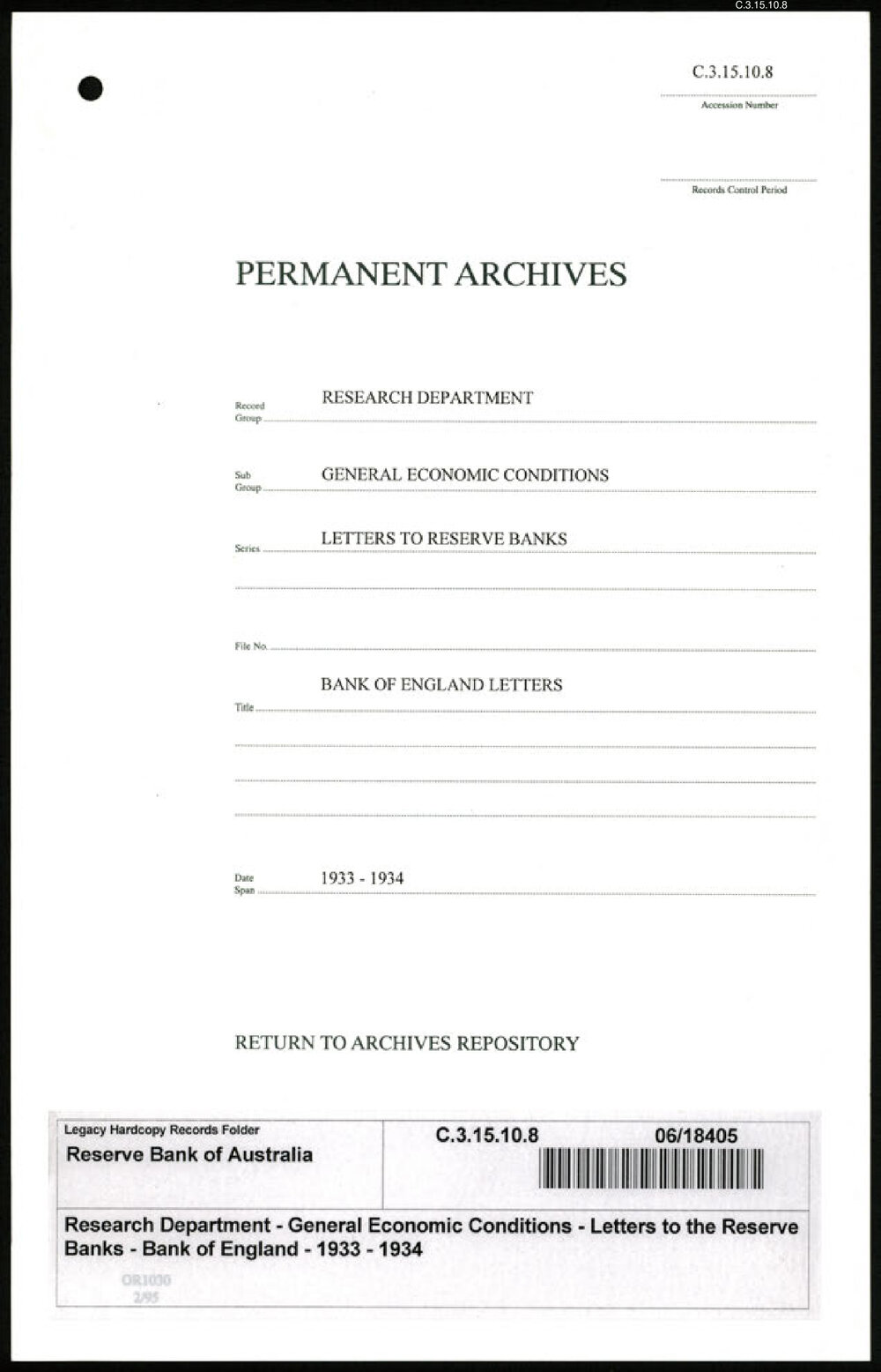Research Department - General Economic Conditions - Letters to the ...